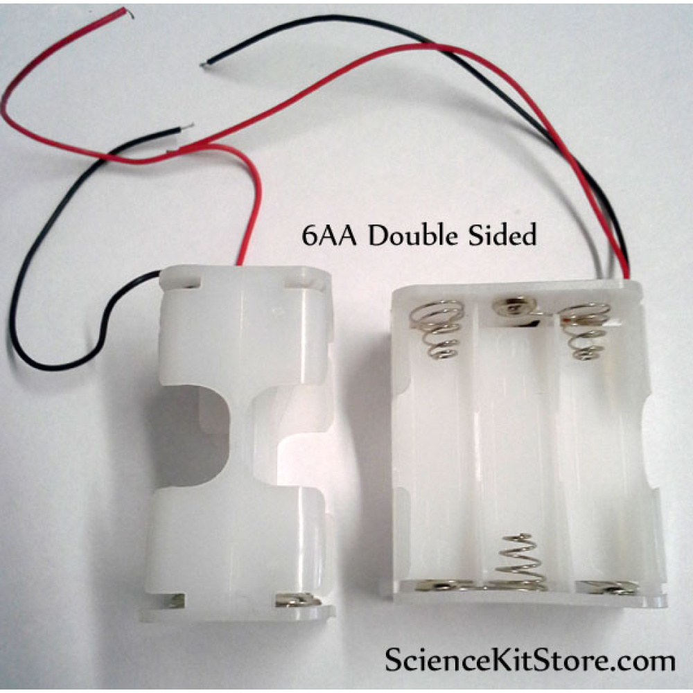 6AA Doubled Sided Battery Holder, Plastic