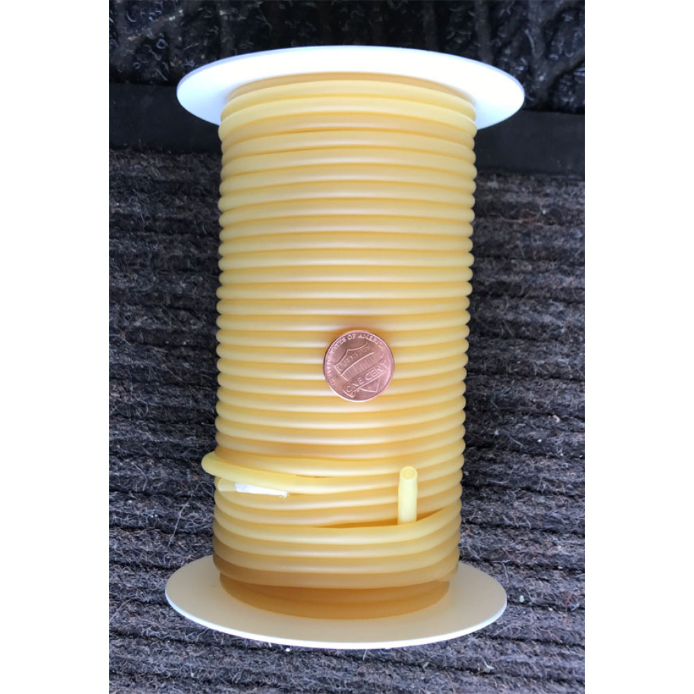 Rubber Tubing Natural Amber 1/8" Id, Super Thin Wall (1/32")