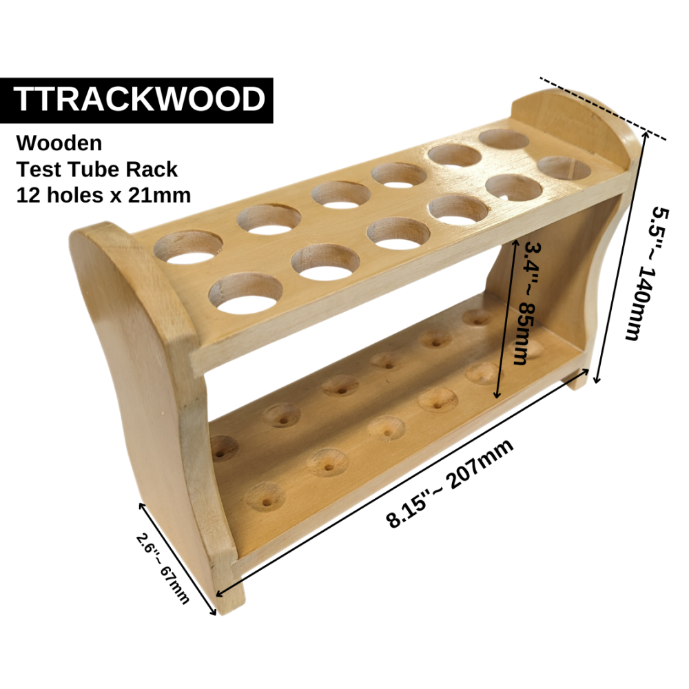 Test Tube Rack, Wooden 12 Holes